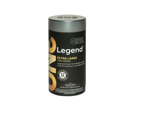 ONE Legend Condom Bundle with a Classy Brass Pocket Case, Large Sized Lubricated Latex Condoms-12 Count