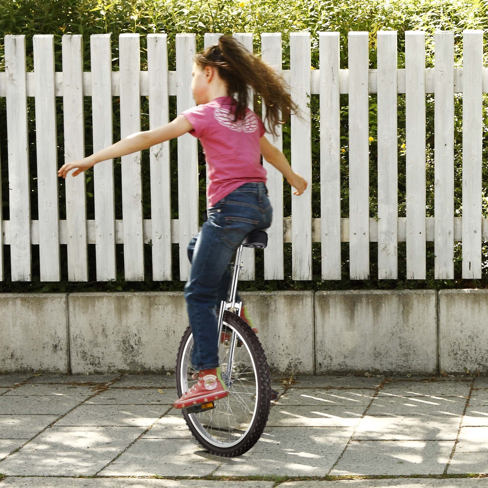 OEM Control Best Gift Chrome Polished 24 Inch in 24" Mountain Bike Wheel Frame Unicycle Cycling Bike with Comfortable Release Saddle Seat