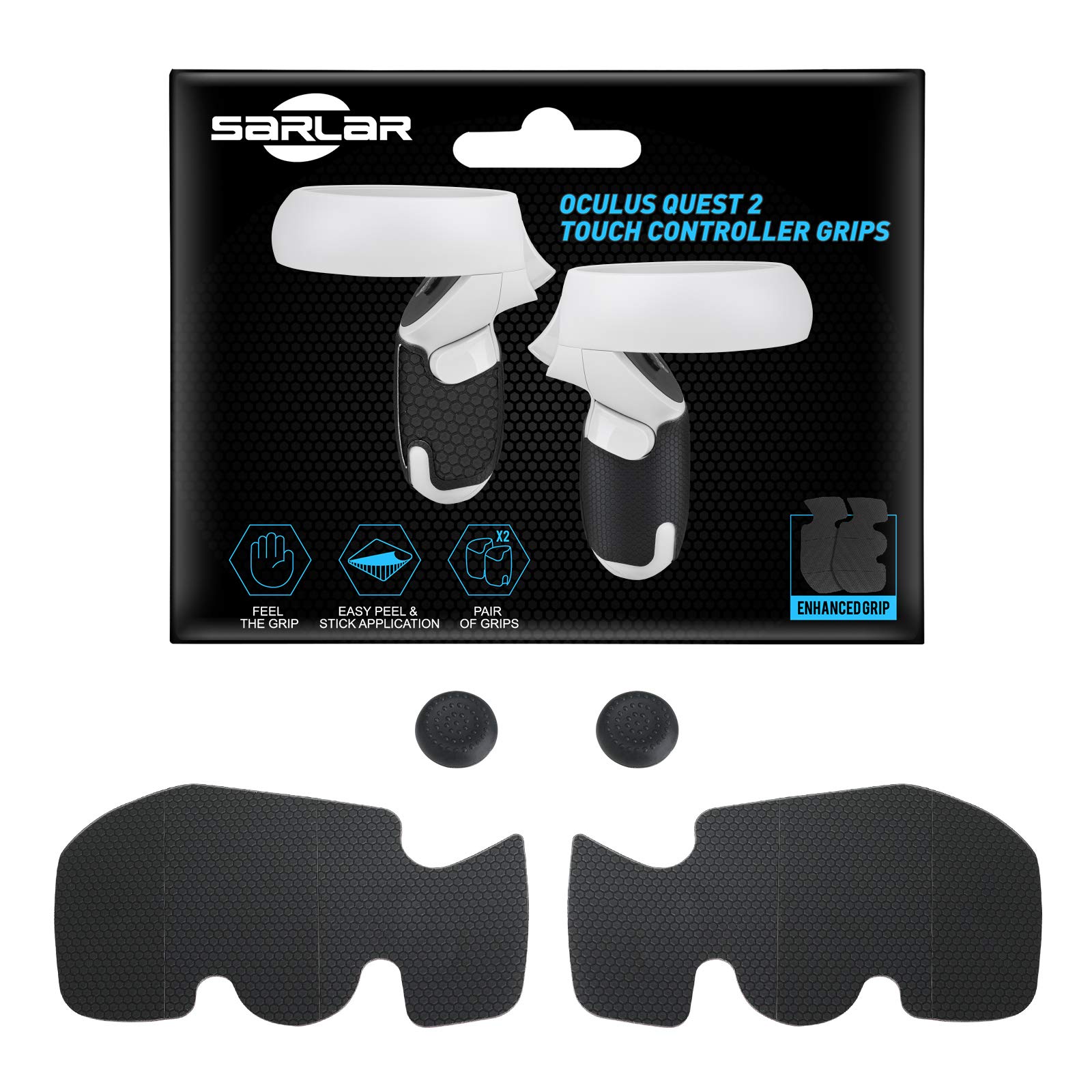 SARLAR Oculus Quest 2 Touch Controller Silicone Grips Cover Skin, with Thumb Grip Caps Protective Accessories Anti-Slip Dust Proof