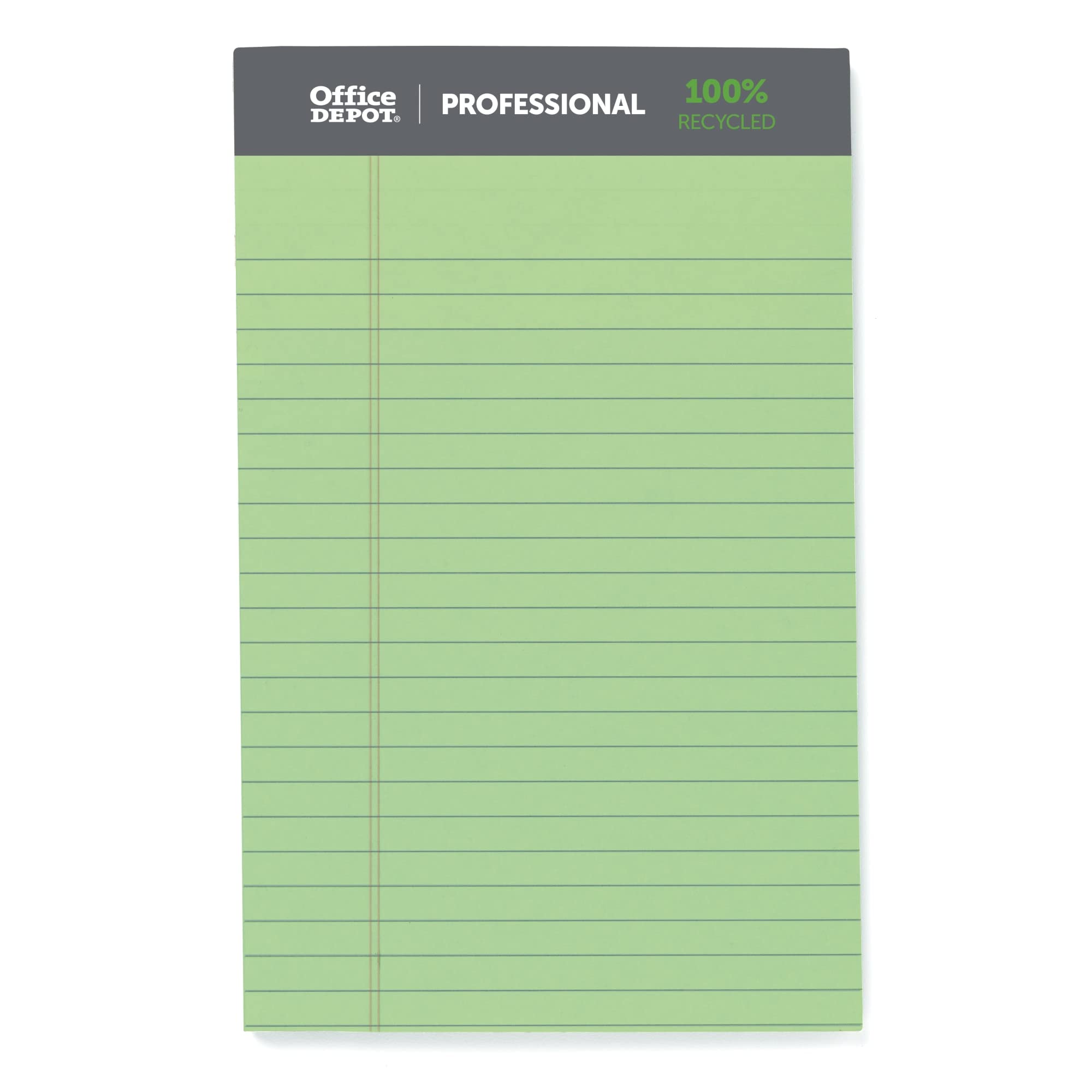 Office Depot Professional Legal Pad, 5in. x 8in., Assorted Colors, Narrow Ruled, 50 Sheets, 6 Pads/Pack, 99510
