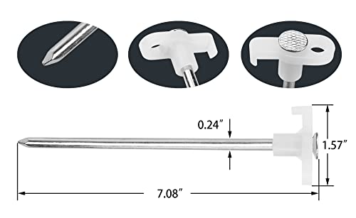 Tent Stakes, Galvanized Steel Pop Up Tent Stakes Pegs with Fluorescent Stopper for Pitching Camping Tents Canopy (White)