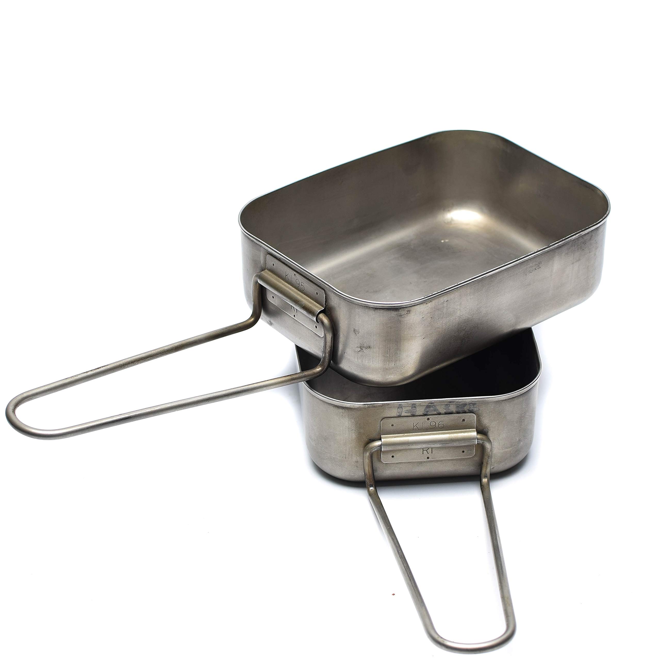 Original Dutch Army Stainless Steel Mess tins Mess kit Cooker Genuine Military Issue Two Piece kit