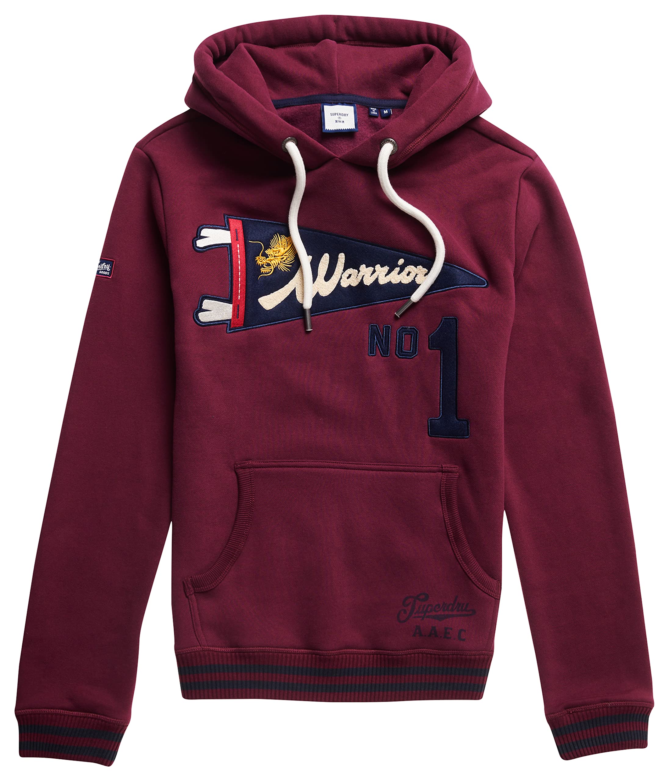 Superdry Men's Collegiate Hood, Rich Berry, Large