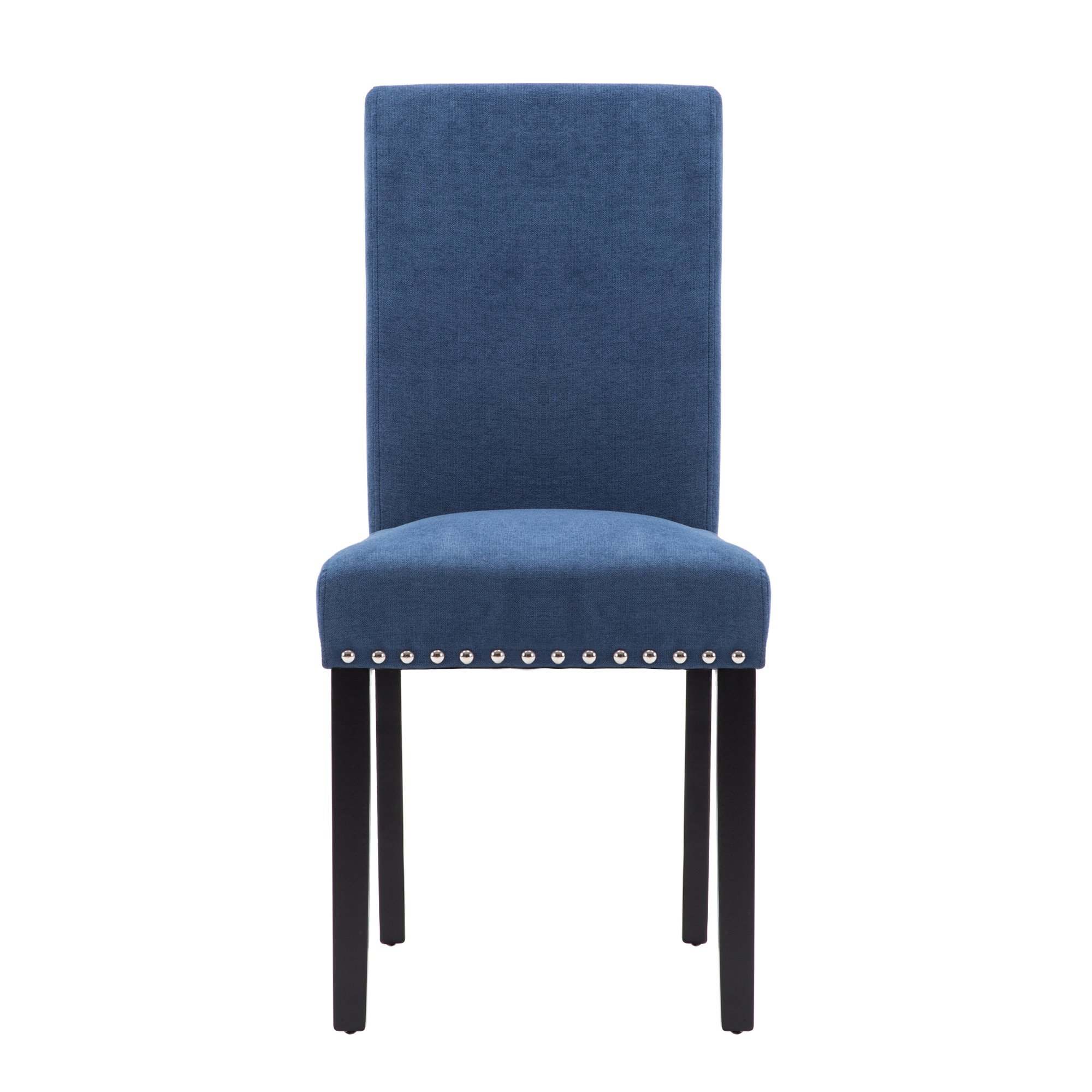 NOBPEINT Dining Chair Upholstered Fabric Dining Chairs with Copper Nails,Set of 2,Blue