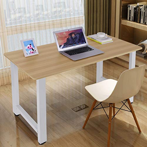 Quaanti US Fast Shipment Rustic Solid Wood Computer Desk,40/48/55 Inch Large Office Desk Workstation PC Laptop Study Writing Table Desktop for Small Spaces,Home Office Workstation Furniture (48 Inch)