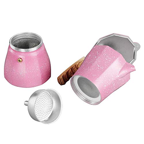 WSNM Latte Mocha Coffee Maker Italian Moka Espresso Cafeteira Percolator Pot Stovetop Coffee Maker 300Ml Pink