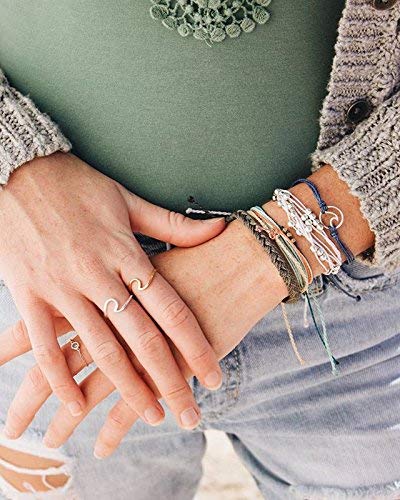 Pura Vida Ocean Wave Ring for Women, Gold Plated .925 Sterling Silver Band, Beach -Themed Jewelry - Size 9