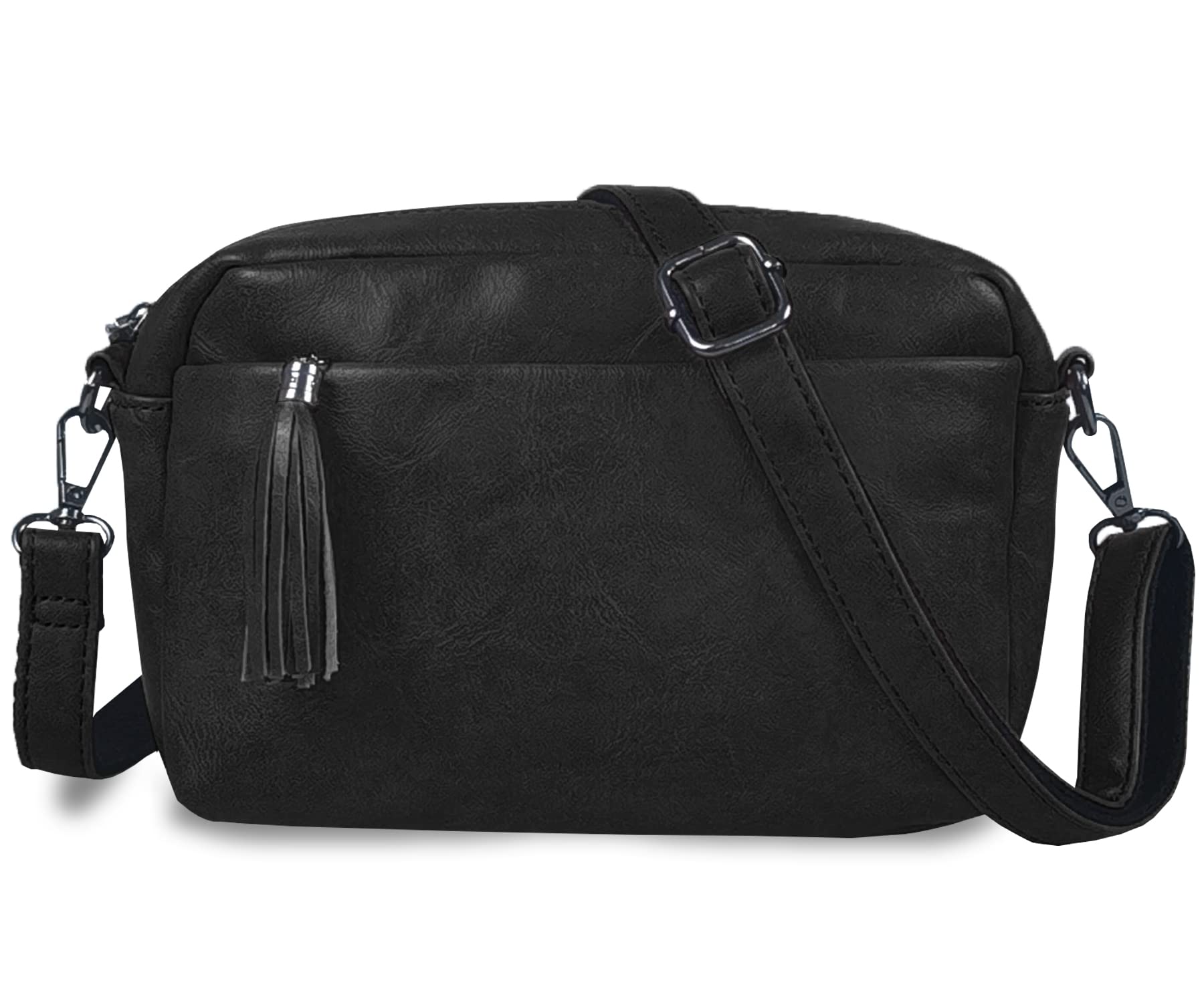 Yasuitzen Small Crossbody Bags for Women Shoulder Purses with Tassels,Black