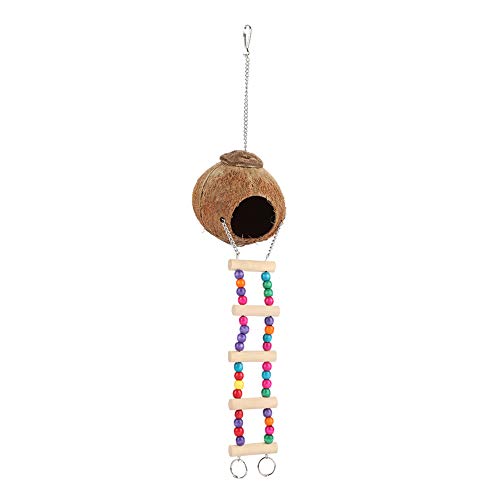 Oreilet Parrot Nest, Coconut Husk 4.7in Birds Nest, Exquisite Non-Toxic Sustainable for Small Pet Bird Hamster Parrot