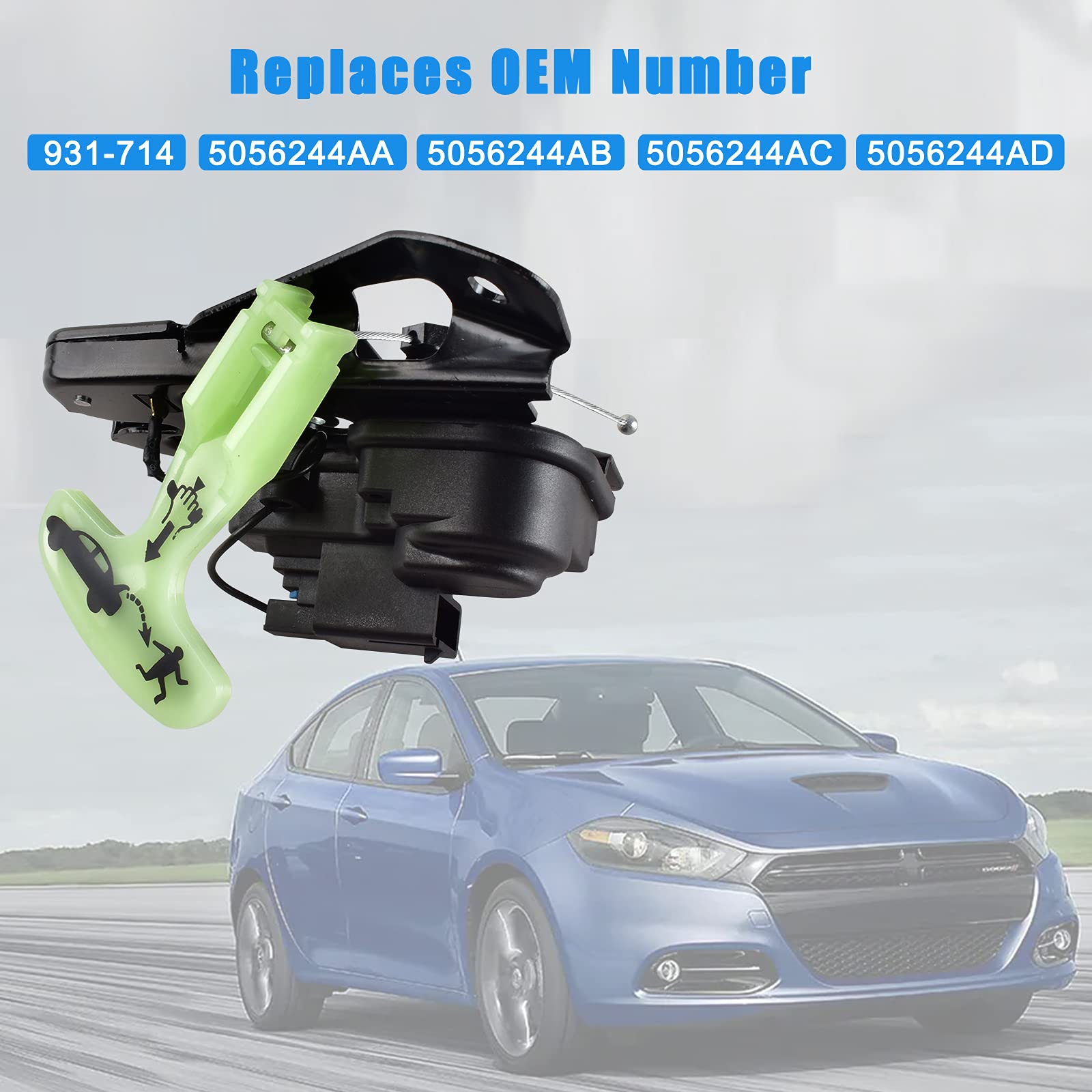 Tailgate Lock Trunk Latch Actuator 931-714 Compatible with 2006-18 Dodge Charger, 2008-18 Challenger, 2008-14 Avenger, 13-16 Dart, 05-18 Chrysler 300, 2011-14 Chrysler 200 Replace 5056244AA, 5056244AB