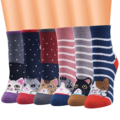 Women’s Trouser Socks, Opaque Stretchy Nylon Knee High, Many Colors Shoe Socks Yoga Socks with Grips for Women Pack