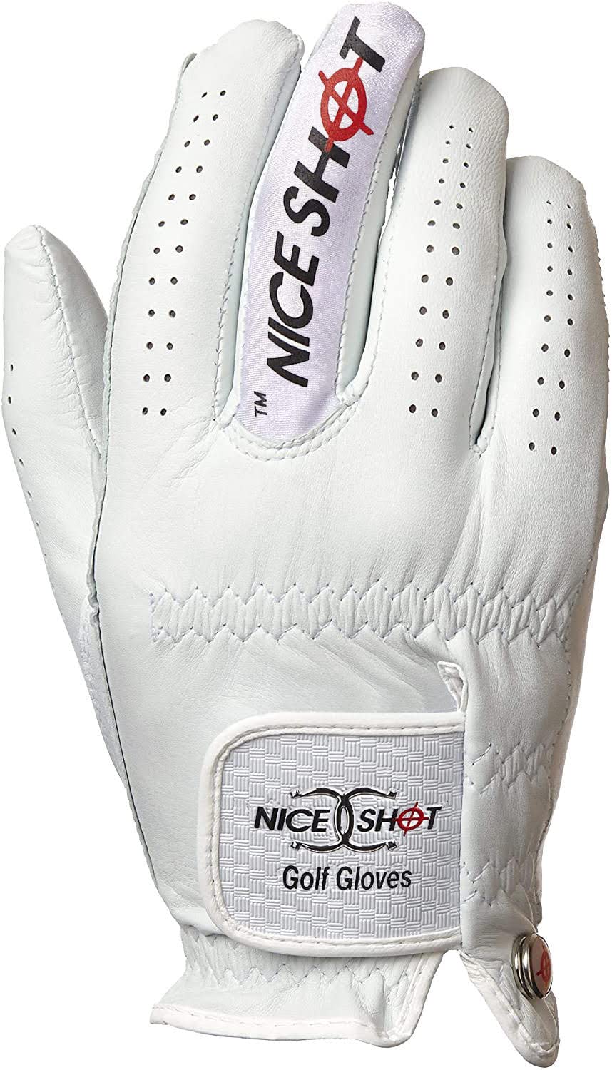 Nice Shot The Bird Golf Glove in White Cabretta Leather Women's Right Hand - Medium