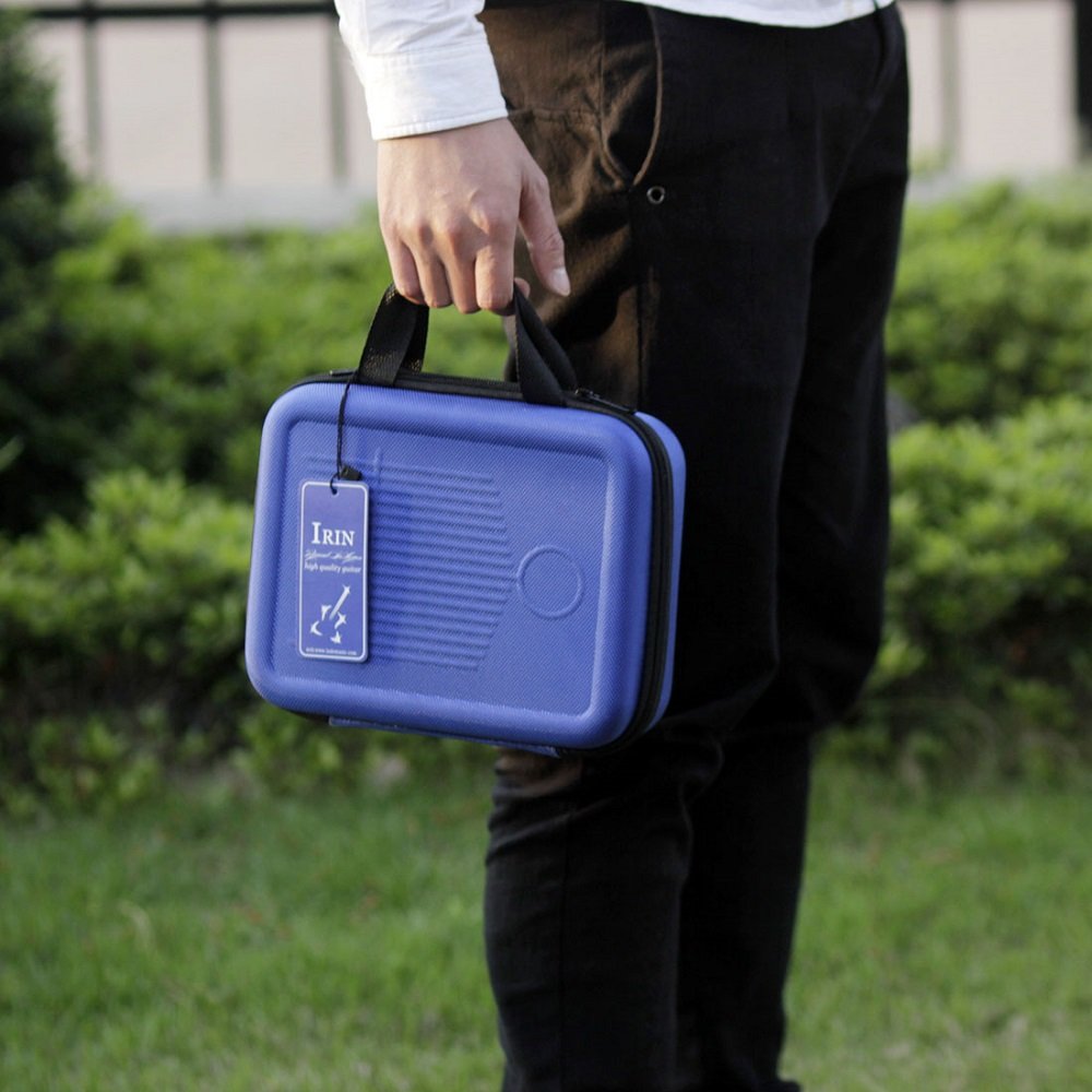 Mowind 17 Key Kalimba Case Thumb Piano Bag Shockproof Waterproof with Gloves Finger Stall Cleaning Cloth Blue