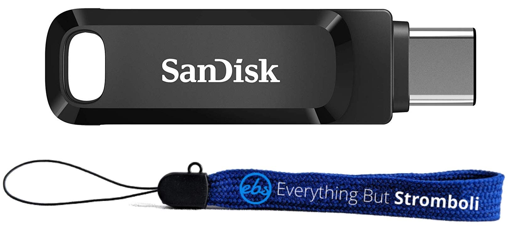 SanDisk Ultra 512GB Dual Drive Go Type-C for Smartphone, Tablets, Computers (SDDDC3-512G-G46) 2-in-1 USB Flash Drive Type-A & Type-C Pen Drive Bundle with (1) Everything But Stromboli Lanyard