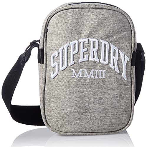 Superdry Mens Unisex Side Bag, Main Zipped Compartment Grey Size One Size