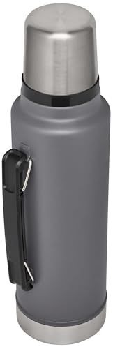 Stanley Classic Vacuum Insulated Wide Mouth Bottle - Charcoal - BPA-Free 18/8 Stainless Steel Thermos for Cold & Hot Beverages - 1.5 QT