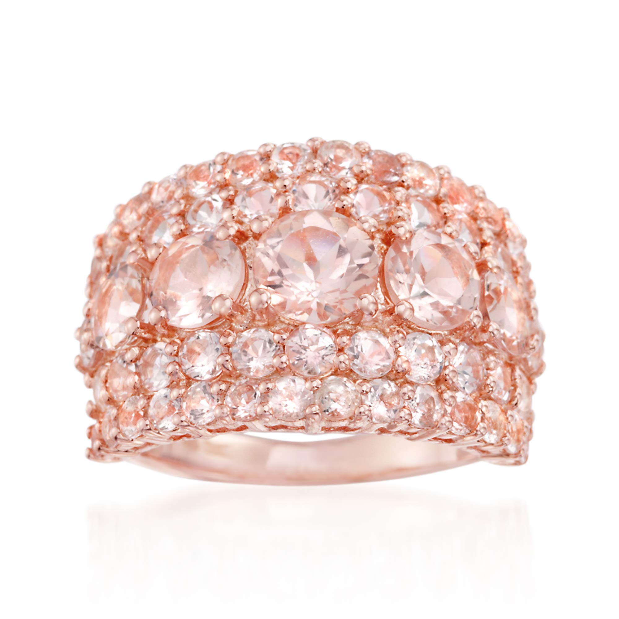 Ross-Simons 4.10 ct. t.w. Morganite Ring in 14kt Rose Gold Over Sterling. Size 9
