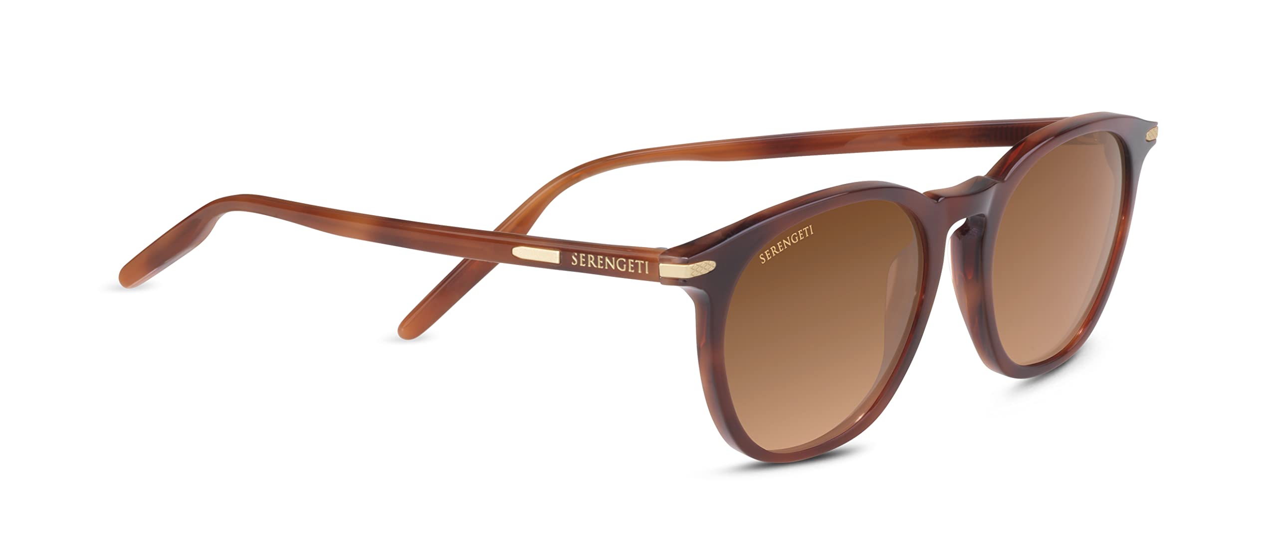 Serengeti Round 8938 Acetate Arlie, Shiny Red Tortoise Mineral Polarized Drivers Gradient, One Size