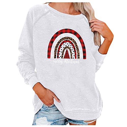 Women's Autumn and Winter Christmas 3D Print Pullover Fashion Long Sleeve Tops Round Neck Cute Sweatshirt