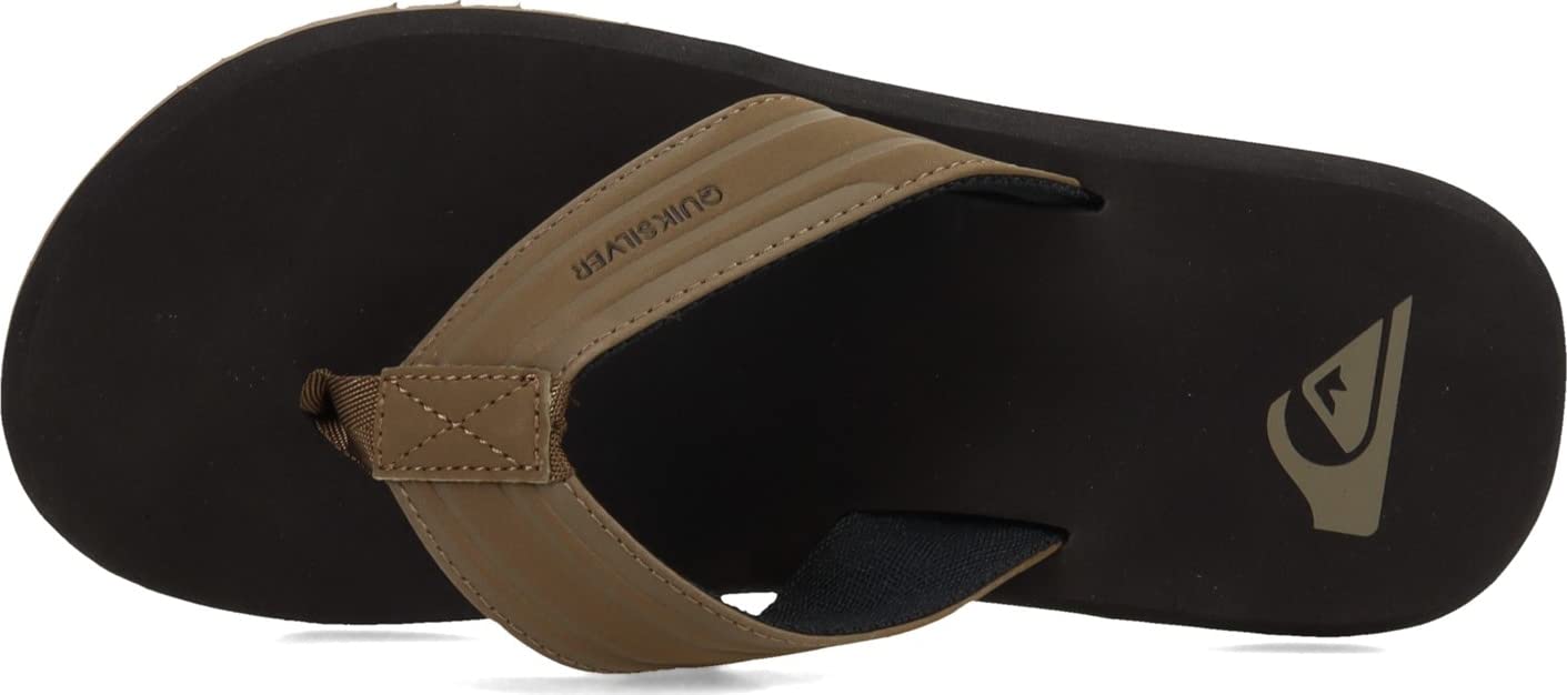 Quiksilver Men's Monkey Wrench 3 Point Sandal, Tan/Solid, 10 M US