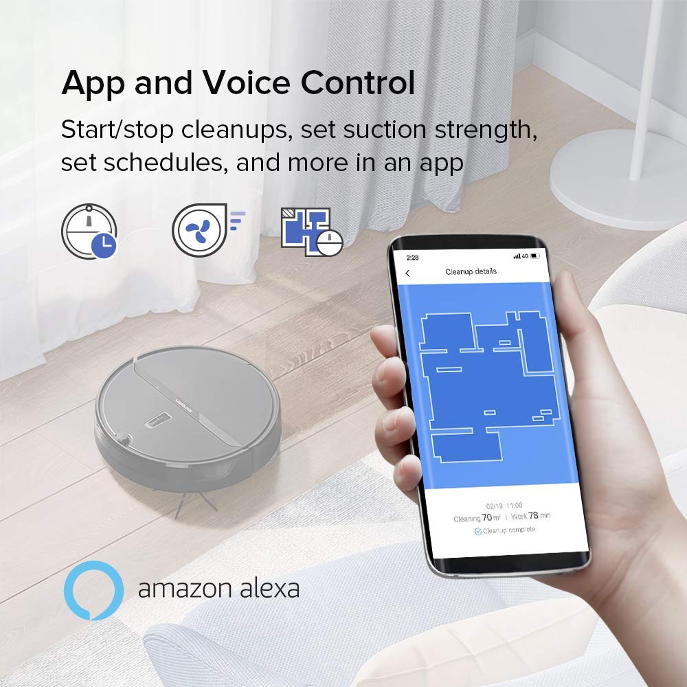 roborock E4 Mop Robot Vacuum with Route Planning, 2000Pa Suction,Optimized Edge Cleaning, Voice and APP Control, Perfect for pet hair(Renewed)