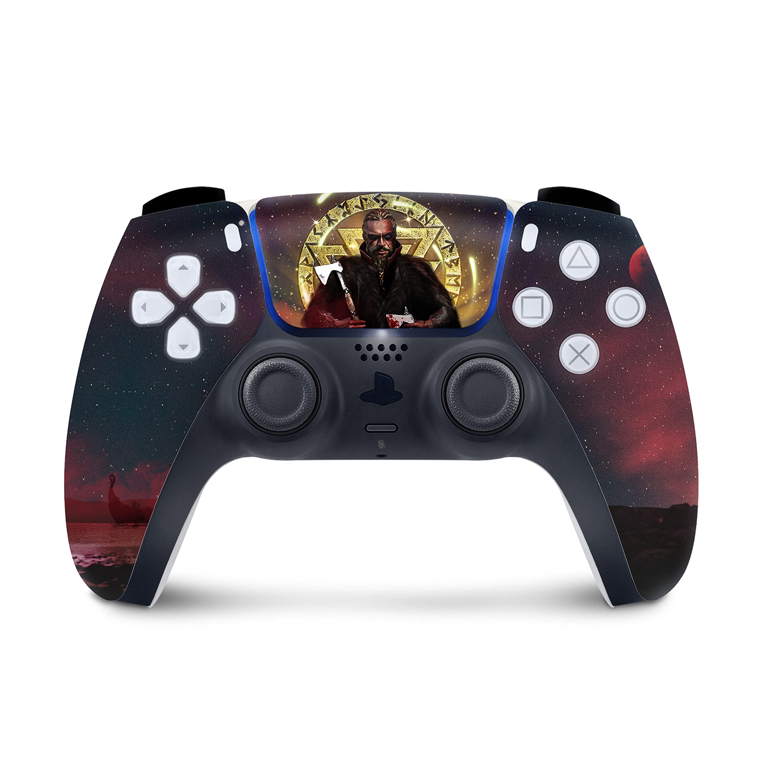 TACKY DESIGN PS5 Vikings Skin for PlayStation 5 Console and 2 Controllers, Brown skin Vinyl 3M Decal Stickers Full wrap Cover (Disk Edition)