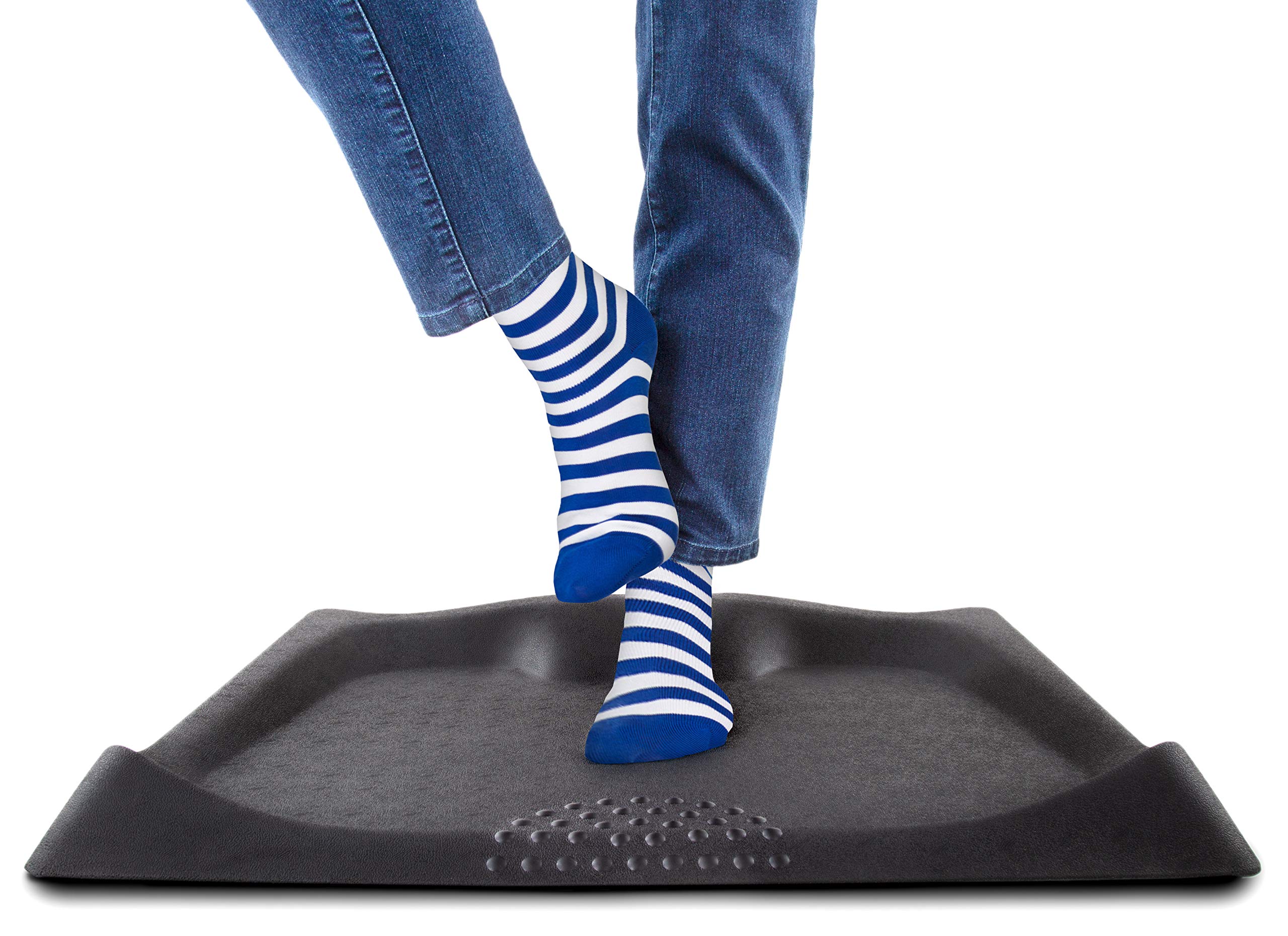 Stand Steady Mountain Mat | Anti Fatigue Mat for Active Standing | Ergonomic Standing Mat with Raised Gel Foam Padding for Calf & Arch Support | Massage Floor Mat for Standing Desk (27x21in/Black)