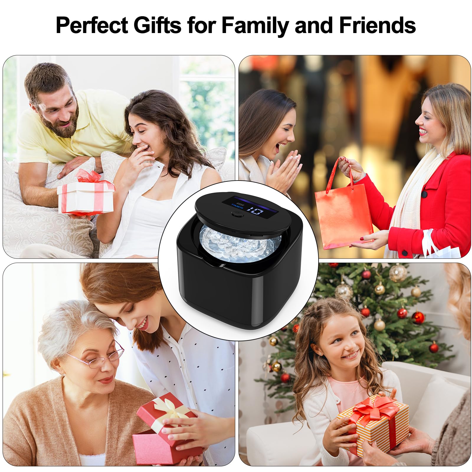 Nonlet Ultrasonic Retainer Cleaner, Retainer Cleaner Machine for Oral Appliances, Cleaning Pod with 45kHz Frequency, Compact 180ML Ultrasonic Denture Cleaning Machine for Home or Travel Use
