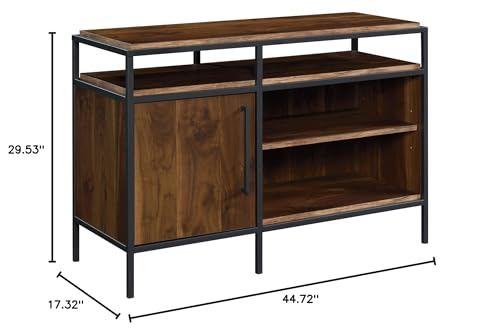 Sauder Nova Loft TV Stand with Storage, L: 44.72" x W: 17.32" x H: 29.53", Grand Walnut Finish