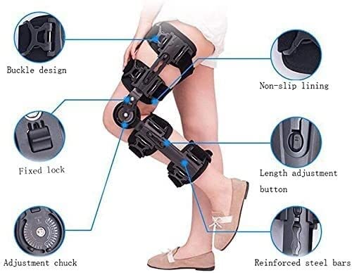 TSUSF Hinged ROM Knee Brace,Adjustable Orthopedic Support Stabilizer For ACL/Ligament/Sports Injuries Universal Leg Size For Left And Right