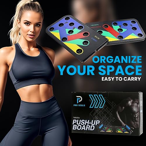 Pro Deals Push Up Board 9 in 1 Strength Training Equipment | Professional Home Workout Push Up Fitness Stand For Floor | Multi-functional Push Up Board for Men | Portable Gym For Chest, Abdominal,