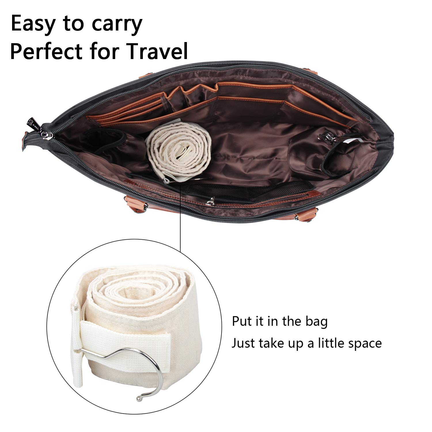 Relavel Hanging Purse Organizer Handbag Rack for Closet Storage Holder for Purses Handbags with Hook (1 Pack Beige)