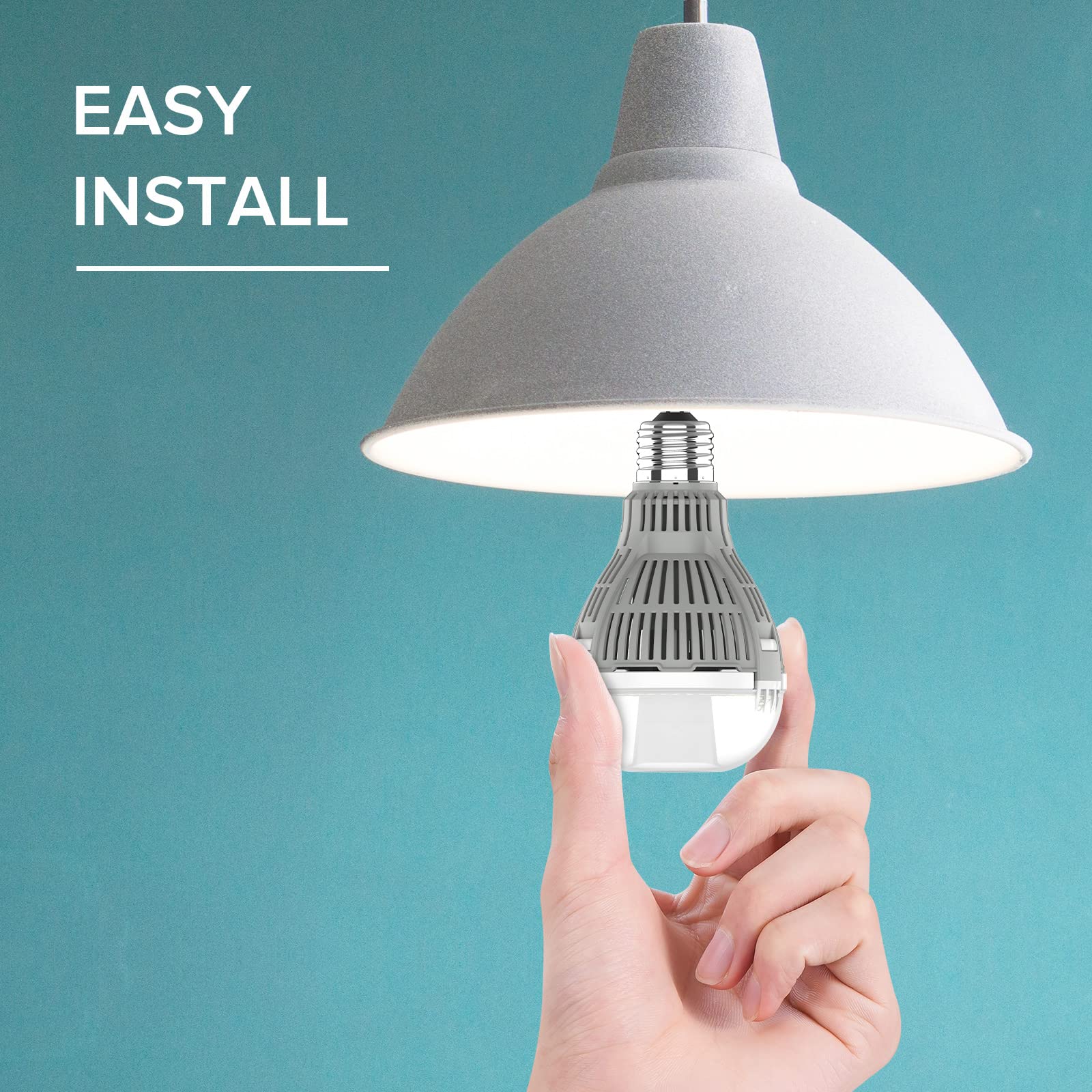 SGLEDs 4 Pack A19 Enclosed Fixture LED Bulb 150W Equivalent 5000K Bright White 2200 Lumens Light Bulb 16W Bulbs Non-Dimmable E26 Base