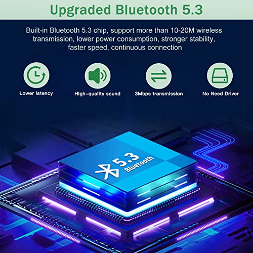 USB Bluetooth Adapter for PC - QGOO Bluetooth Dongle 5.3 EDR, Wireless Bluetooth Receiver for Desktop Computer Laptop Bluetooth Windows 8.1/10/11(red-013)