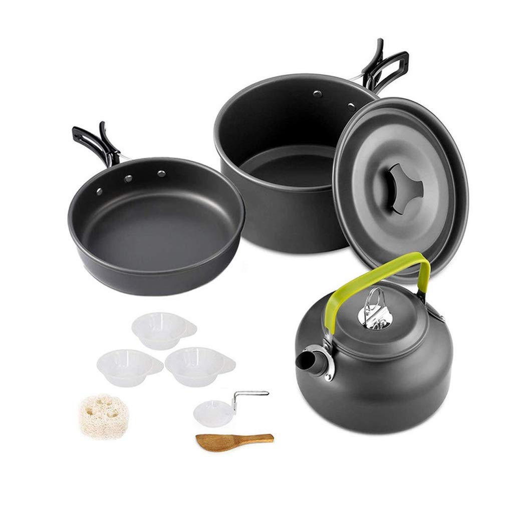 YFDM Camping Cookware Set Aluminum Nonstick Portable Outdoor Tableware Kettle Pot Cookset Cooking Pan Bowl for Hiking BBQ Picnic