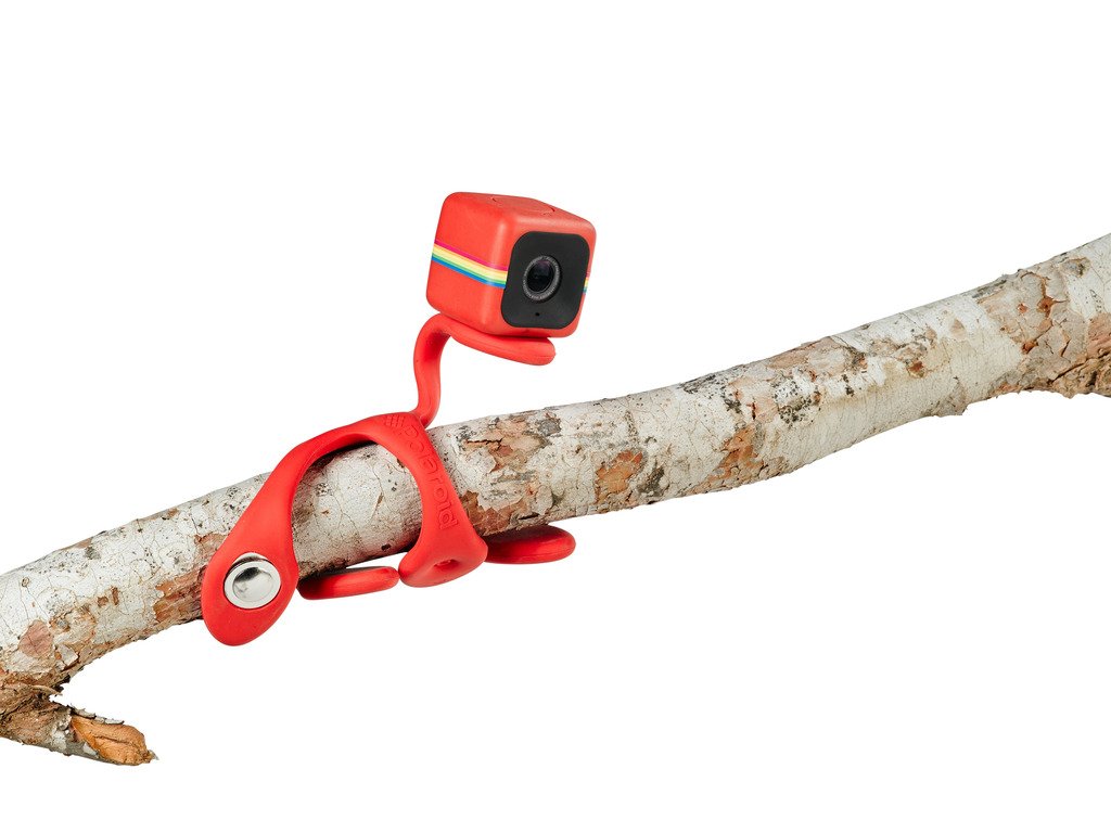 Polaroid Flexi-Pod Tripod/Mount Cube, Cube+ HD Action Lifestyle Camera - Red
