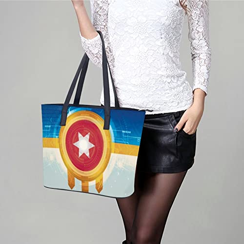 Tulsa Flag Engineering Women's Tote Bag PU Leather Shoulder Bag Handbags Purse For Work Shopping Travel