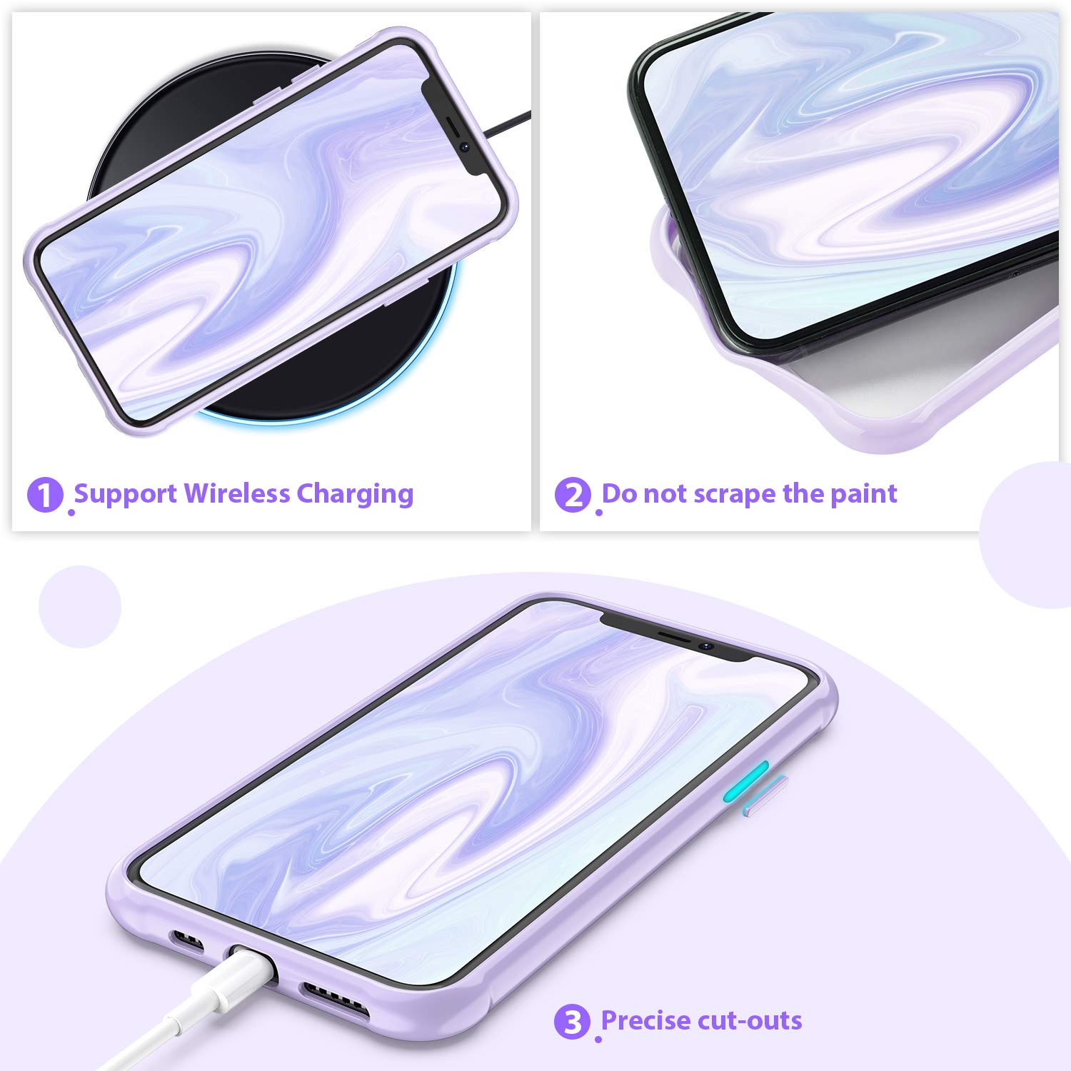 ORIbox for iPhone 11 Case Purple,Translucent Matte case with Soft Edges, Lightweight,iPhone 11 Phone Purple Case for Women Men Girls Boys Kids