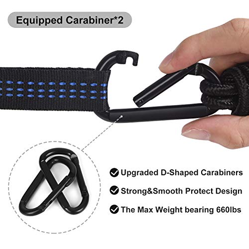 SANSUNTEK Hammock-Camping Hammock for Outdoors Travel Backpacking,Camping Gear-Double Hammock with Tree Straps(18+1 Loops)&Carabiners,Nylon Portable Hammock,2 Person Hammock for Tree & Hiking Gear