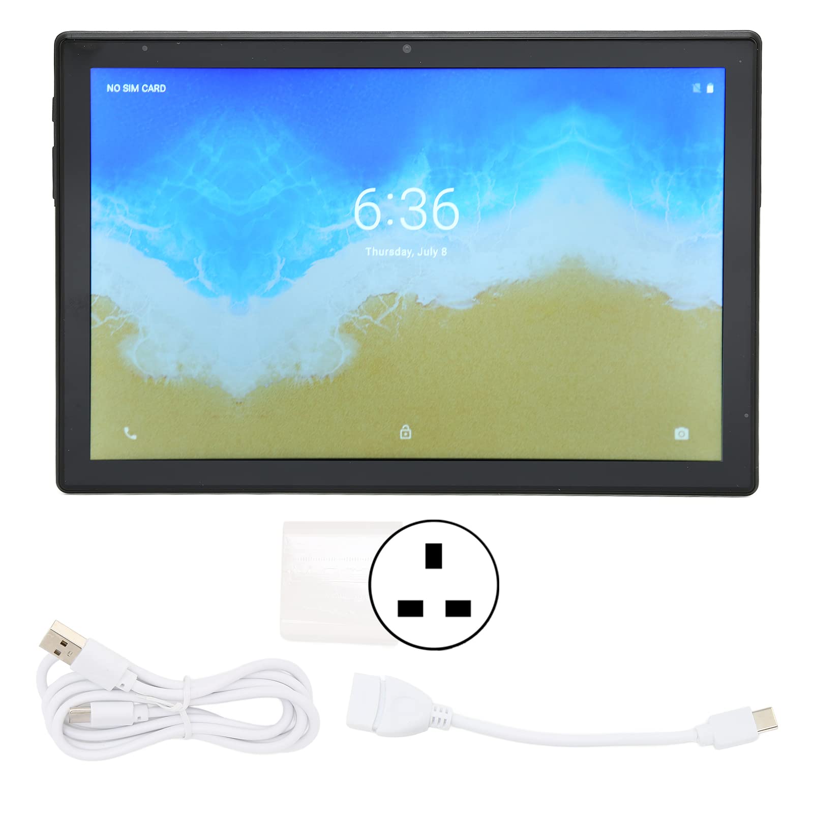 Tablet PC, 5.0 HD Tablet 4G RAM 128G ROM for Android 11 for Home for Office (UK Plug)