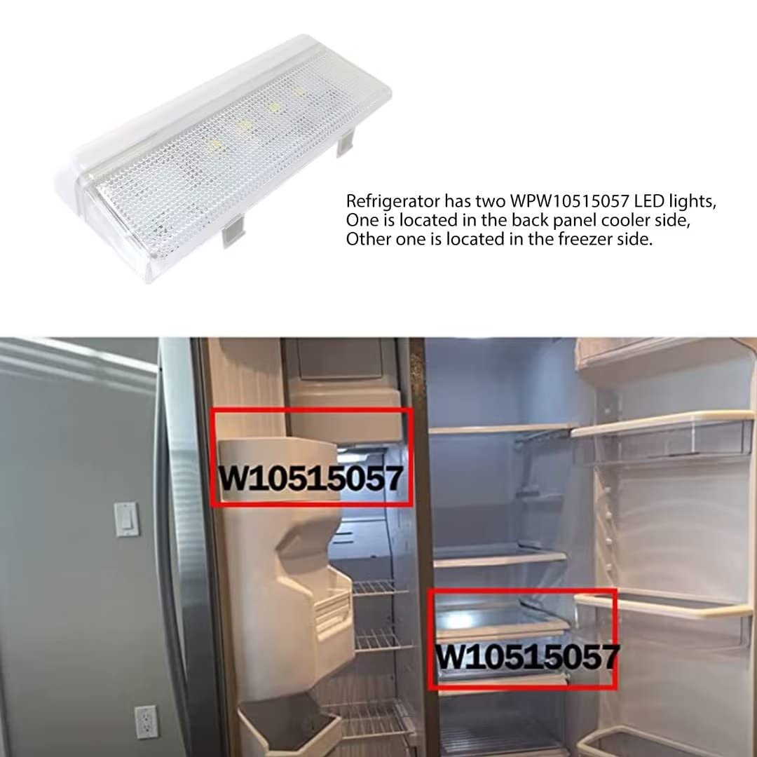 WPW10515057 (AP6022533) W10515057 3021141 PS11755866 W10398007 LED Light Replacement for MSF25D4MDM01 REFRIGERATOR