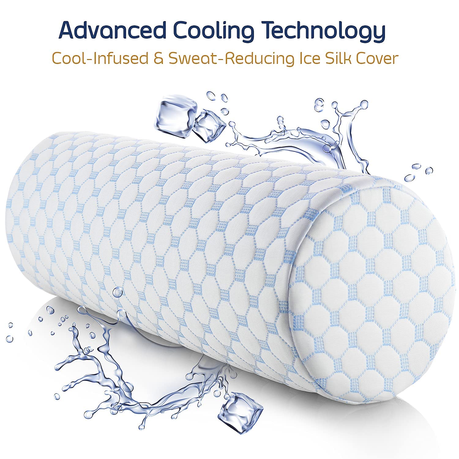 Nestl Neck Roll Pillow for Pain Relief - Premium Memory Foam – Bolster Pillow for Sleeping with a Breathable Cooling Cover - Comfy Cylinder Neck Roll Pillow