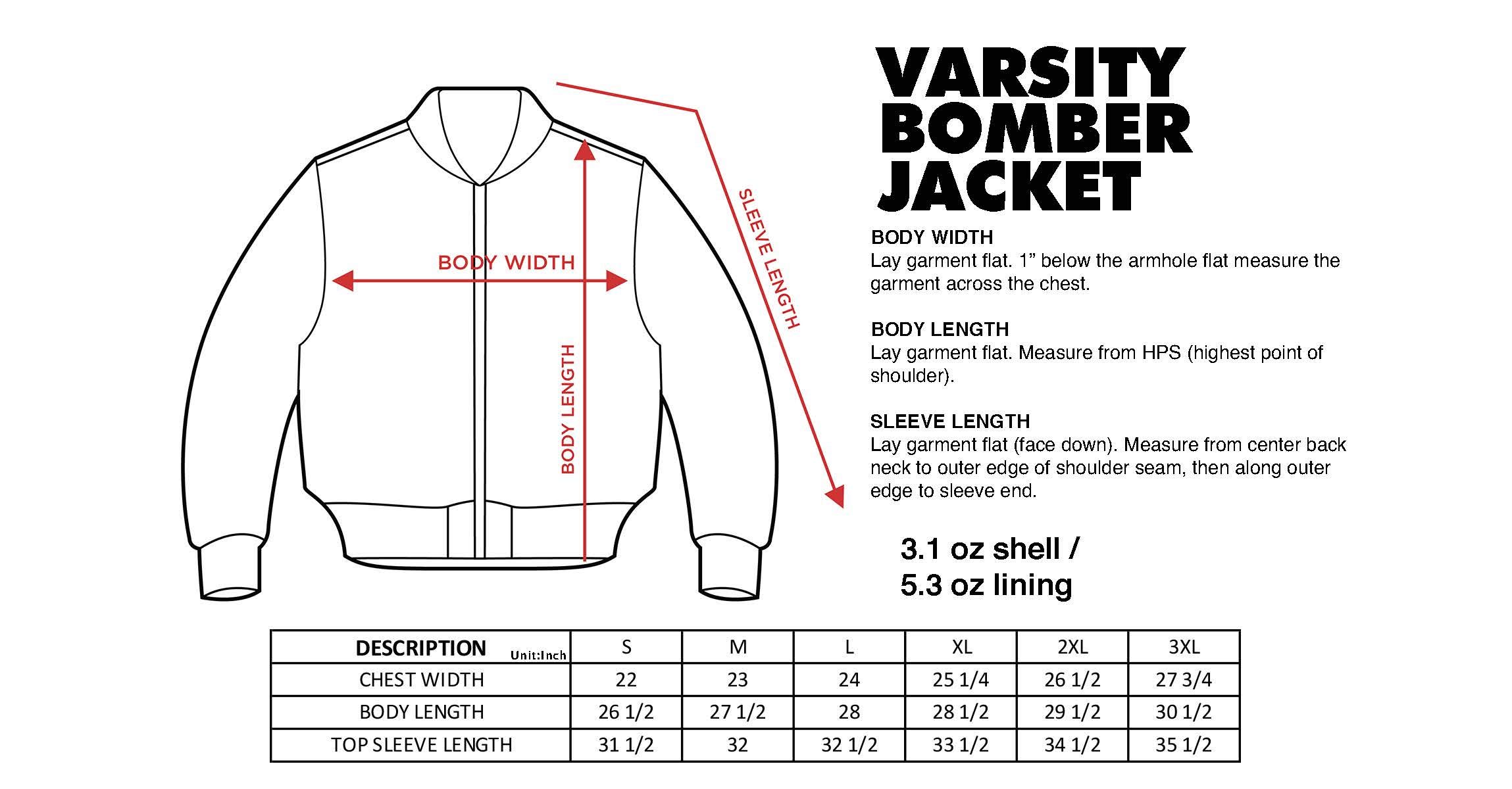 Shaka Wear Men’s Bomber Jacket – Classic Padded Relaxed Fit Water Resistant College Baseball Varsity Coat VBJ02 Black 3XL
