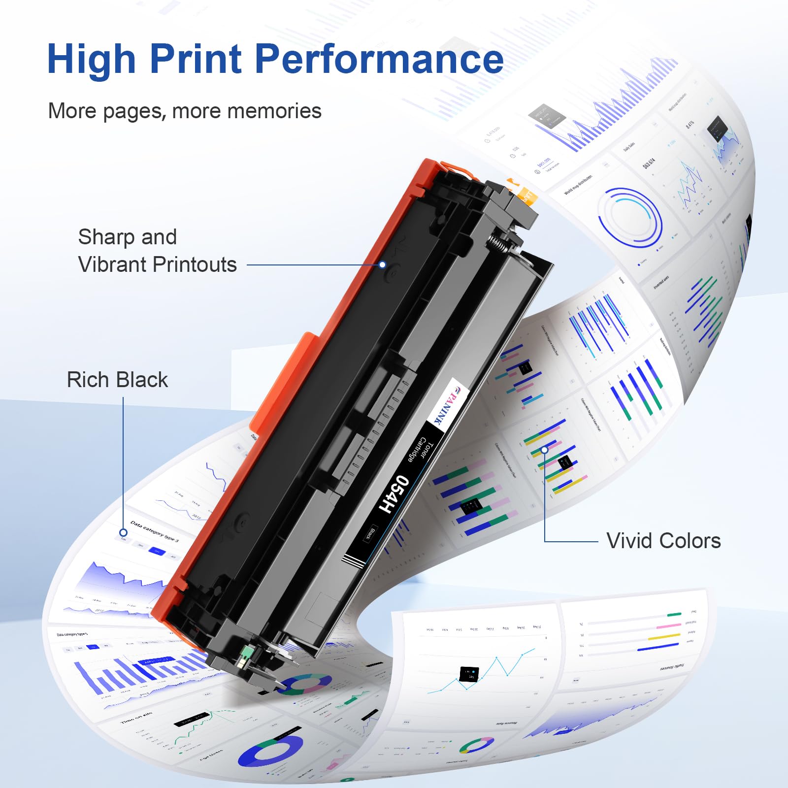 PANINK Compatible 054H High Yield Toner Cartridges Replacement for Canon 054 054H CRG-054 Toner Cartridge Set for Color ImageClass MF644Cdw MF642Cdw MF640C LBP622Cdw LBP620 Printer Ink (4 Pack)
