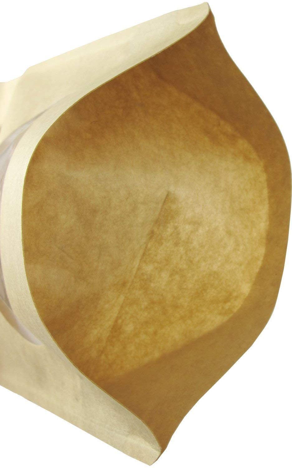 USPak Natural Kraft Stand up Pouches with Window and Zip Lock Food Storage Bag, 5.125"x 8.125", Pack of 100 (S, 100-Pack)