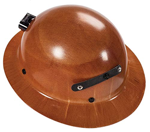 MSA 460389 Skullgard Full-Brim Hard Hat with Staz-on Pinlock Suspension, Lamp Bracket and Cord Holder | Non-slotted Cap, Made of Phenolic Resin, Radiant Heat Loads up to 350F - Standard Size in Tan
