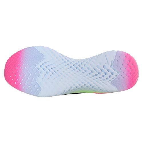Nike Women's Epic React Flyknit 2 Running Shoe (7, Black/Saphire/Lime Blast)