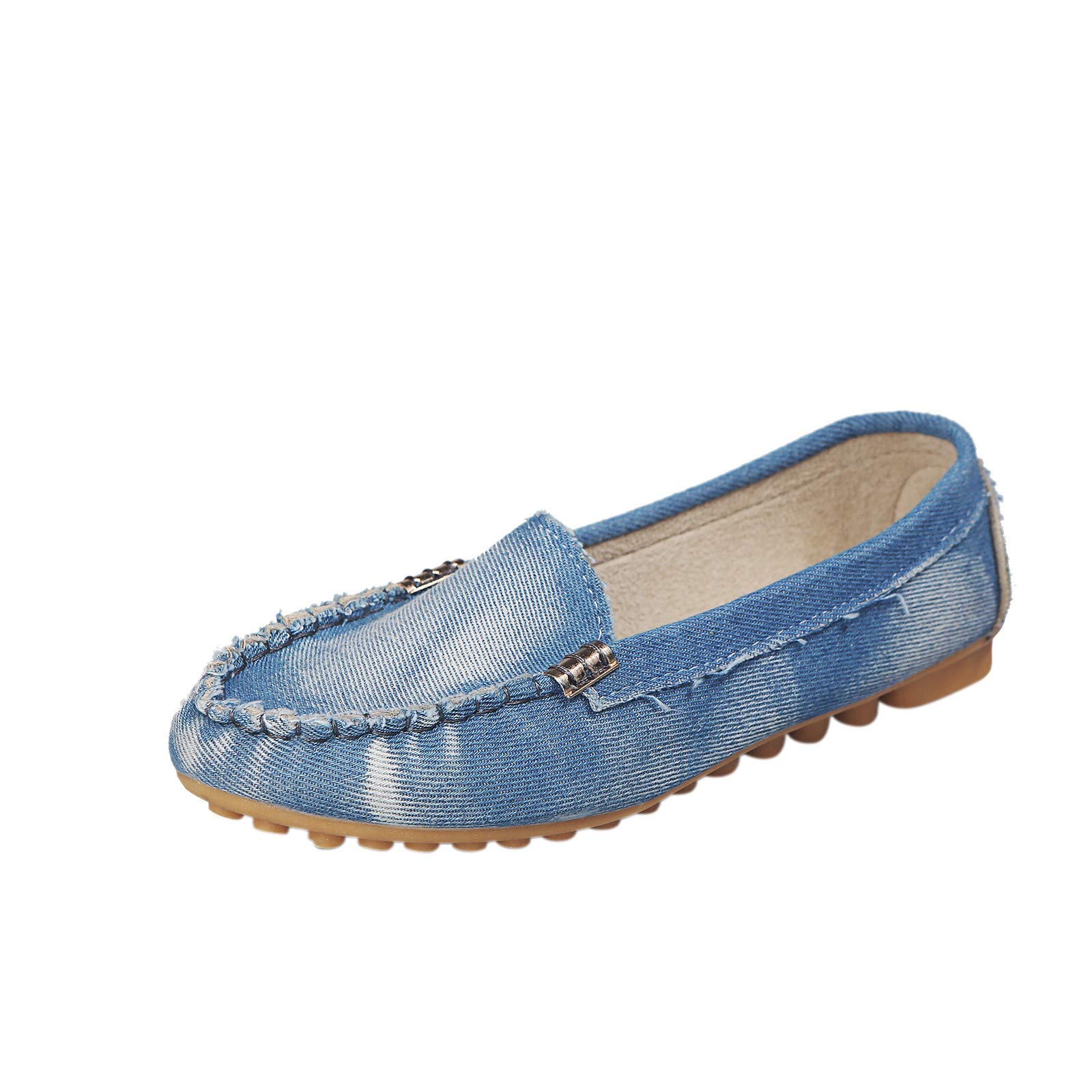 Wide Width Sneakers Women Denim Loafers Comfy Casual Summer Autumn Jean Canvas Shoes for Walking