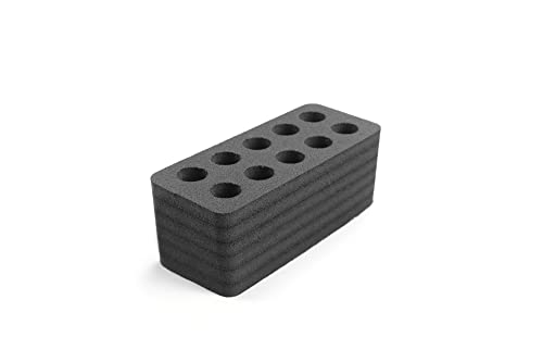 Polar Whale 2 Test Tube Racks Durable Black Foam Storage Holder Organizer Stand Transport Holds 10 Tubes Fits up to 25mm Diameter