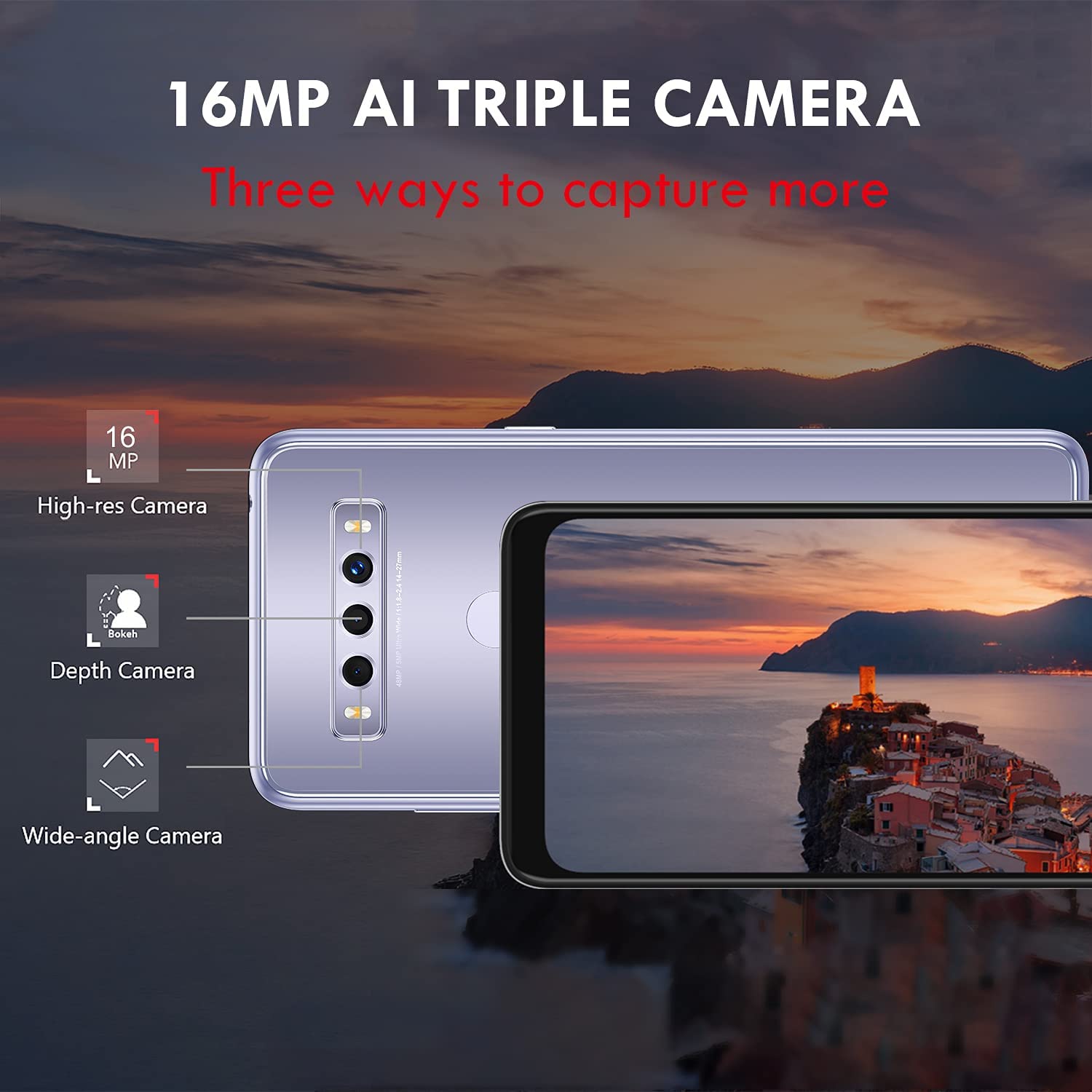TCL 10 SE Unlocked Android Smartphone 6.52” HD+ Display 16MP Triple Rear Camera 4GB RAM + 64GB ROM 4000mAh Octa-core US Version 4G Unlocked Cell Phone Compatible for AT&T T-Mobile (ICY Silver)